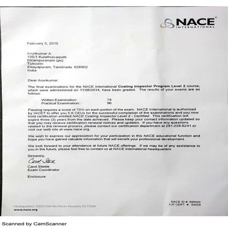 NACE CETIFICATE 2 | PDF