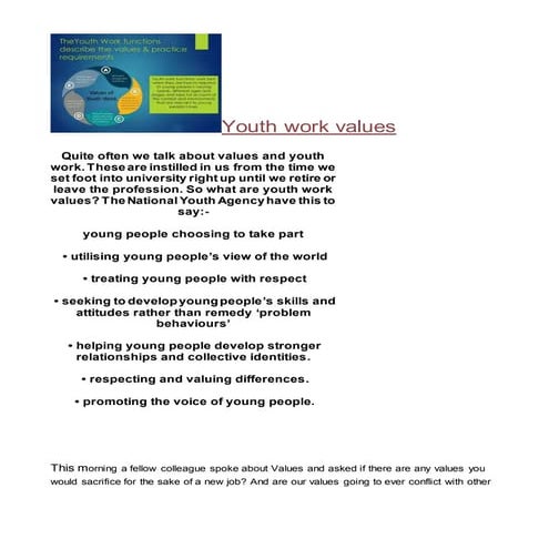 youth work values | DOCX