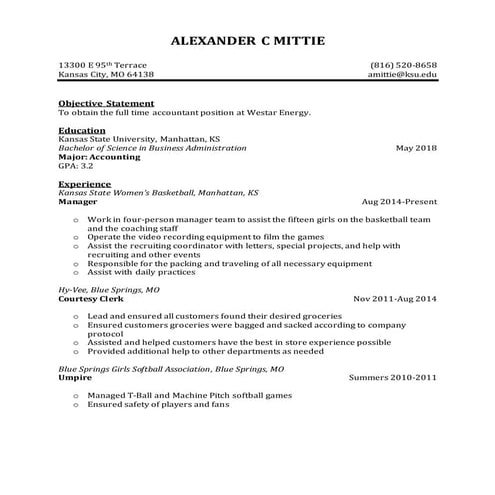 Alexis Straub Internship Outline | DOCX
