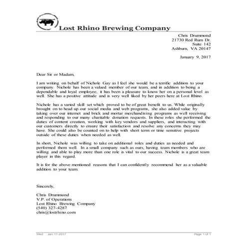 Letter of Recommendation | PDF