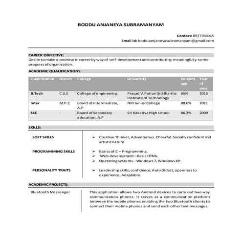 Revathipathi hanumanthu updated resume | PDF