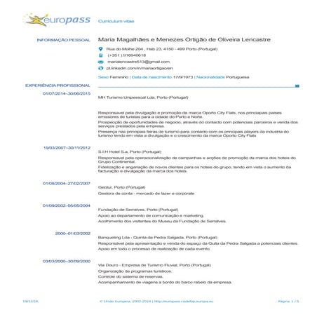 CV Maria Lencastre | PDF