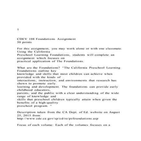 1 CDEV 108 Foundations Assignment 50 points For | DOCX