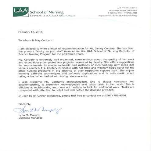 Letter of recommendation - Murphy 2-13-15 | PDF