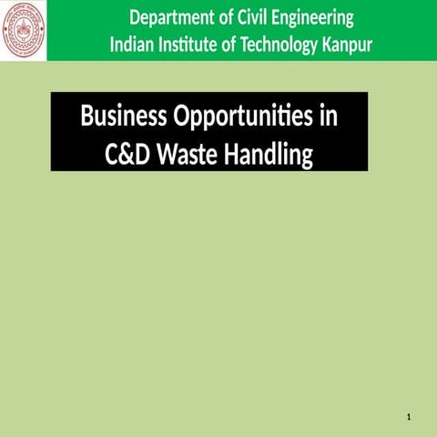 Ppt on c&D for college project civil engineering | PPTX