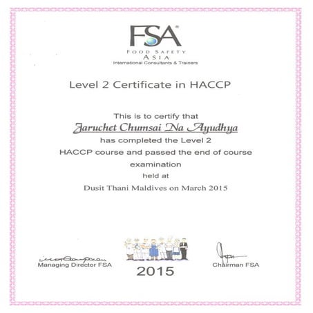 FSA - Level 2 Certificate in HACCP | PDF