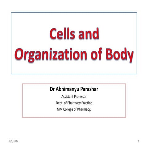 Cells and organisation of body | PPT