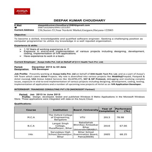 Deepak-Resume | DOC