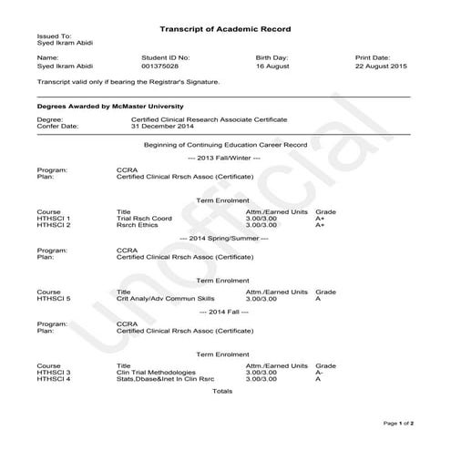 Clinical Research Transcript | PDF