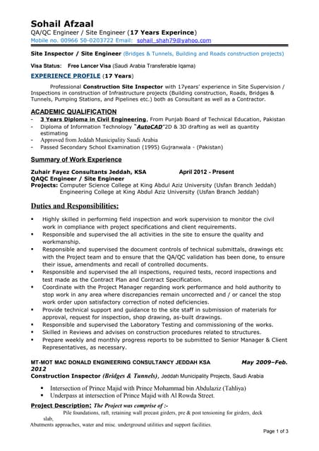 Naveed shahzad land surveyor cv | DOC