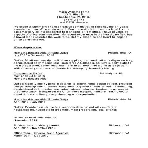 Updated resume | DOC