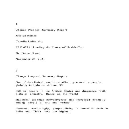 1Change Proposal Summary ReportJessica RamosCapell | PDF