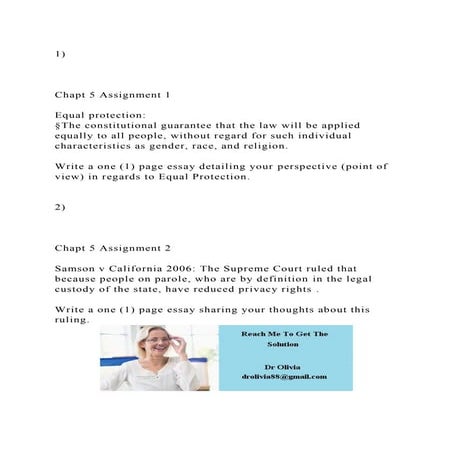 1)Chapt 5 Assignment 1Equal protection§The constituti.docx