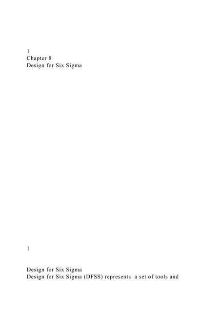 Example of DFSS Project | PPTX