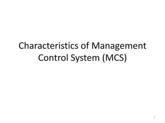 Management Control System and its types and Importance | PPT