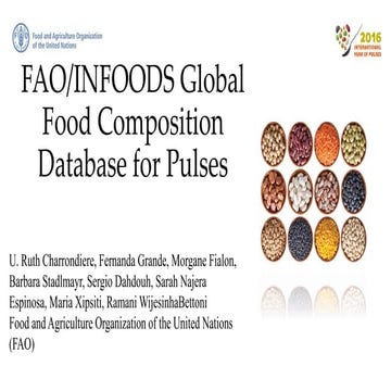 FAO/INFOODS Global Food Composition Database for Pulses | PDF