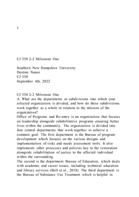 CJ 550 Fin | DOCX | Educational Assessment | Education