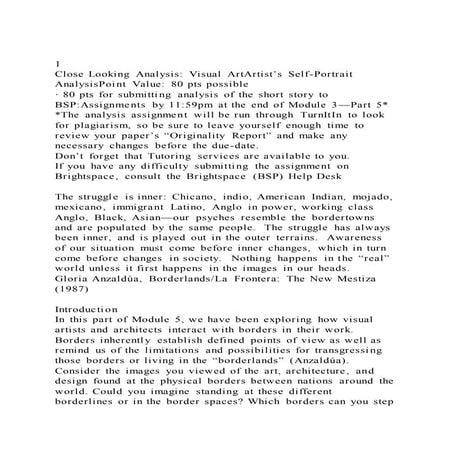 1Close Looking Analysis Visual ArtArtist’s Self-Portrait Analys | DOCX ...