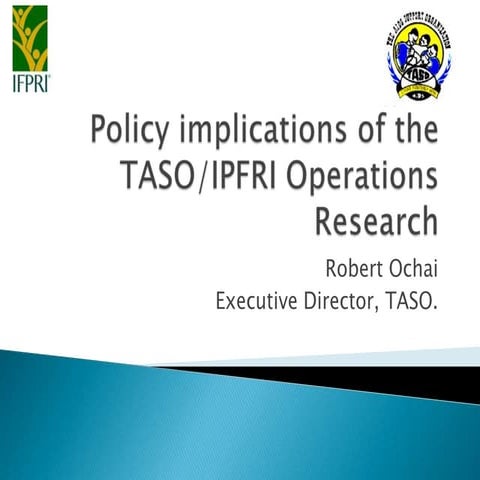 Nutrition and livelihoods in Uganda: the case of TASO | PPTX