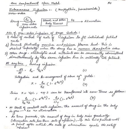 1COMPARTMENT OPEN MODEL IV INFUSION.pdf | Pharmaceutical Drugs ...
