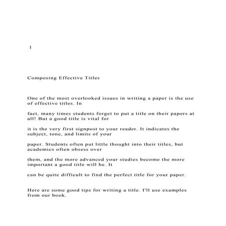 1 Composing Effective Titles One of th.docx