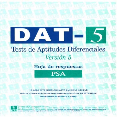 DAT-5? El Test de Aptitudes Diferenciales | PDF