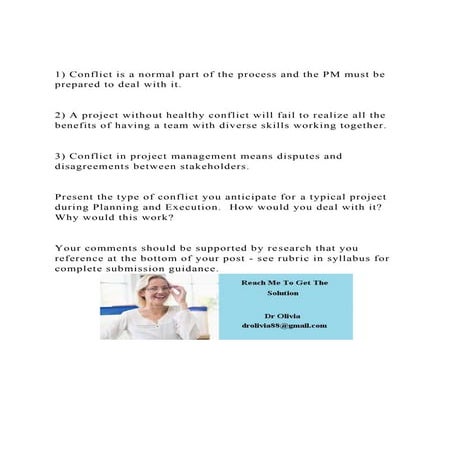 1) Conflict is a normal part of the process and the PM must be p | DOCX ...