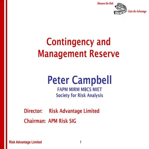 Contingency and management reserve | PDF