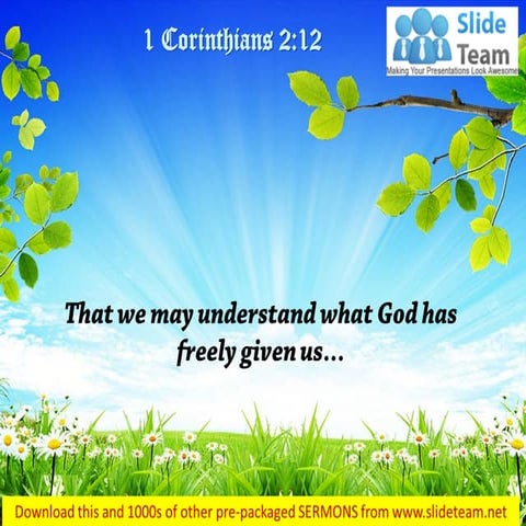 1 corinthians 2 12 that we may understand power point church sermon | PDF