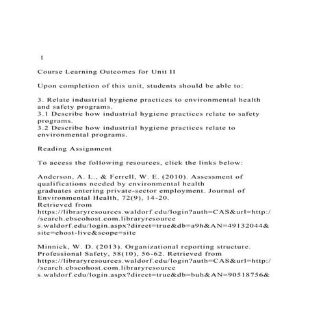 1 Course Learning Outcomes for Unit II Upon completio.docx