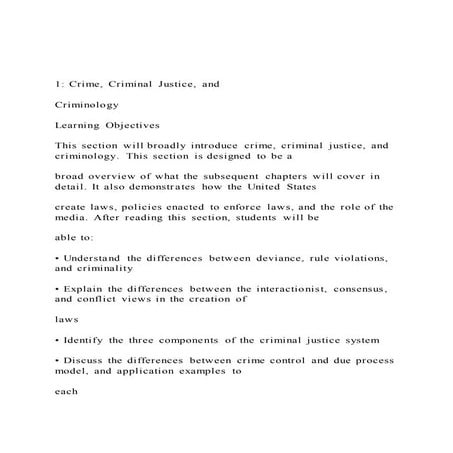 1 Crime, Criminal Justice, andCriminologyLearning Obj | PDF