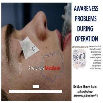 awareness problem during operation-Anesthesia | PPT