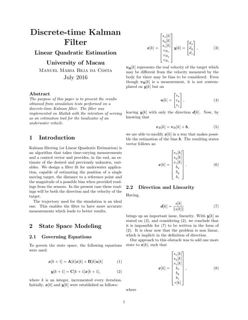 Kalman filter for Beginners | PDF | Physics | Science