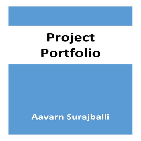 Project Portfolio | PDF