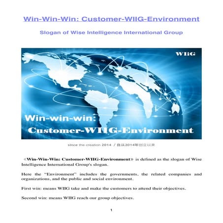 Win-Win-Win- Slogan of WIIG - Linkedin | PDF