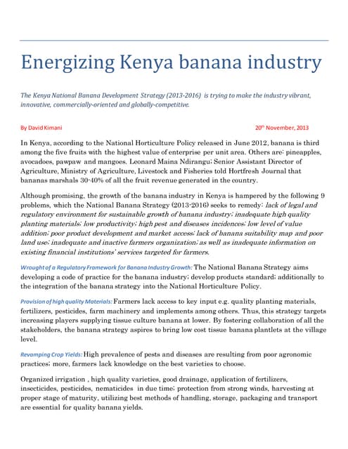 Barriers to expanding Banana production among CLAGIBAPLA farmers | PDF ...