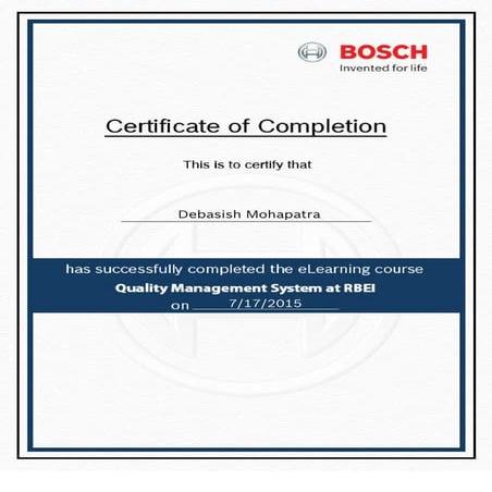 Debasish Mohapatra QMS | PDF