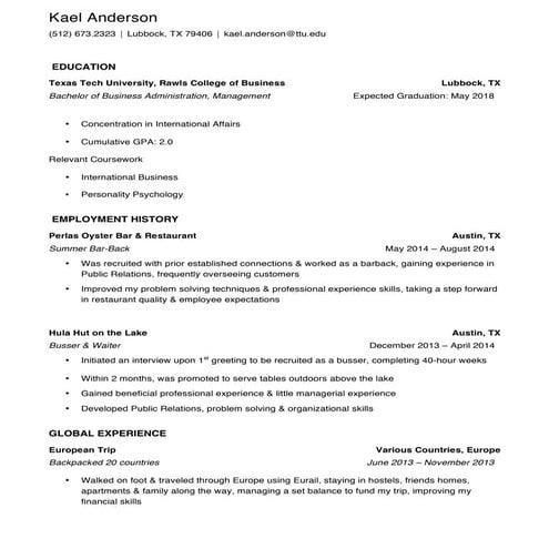 Cameron White LinkedIn Resume | DOCX