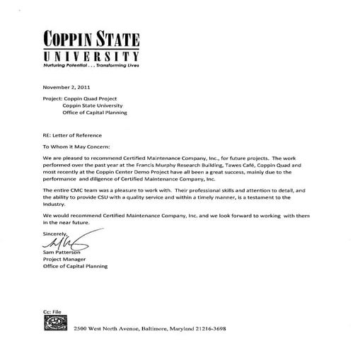 CMC Letters of Reference | PDF