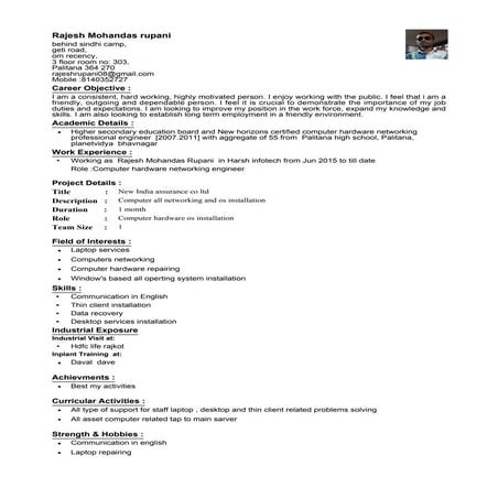 resume b | PDF | Computing | Technology & Computing
