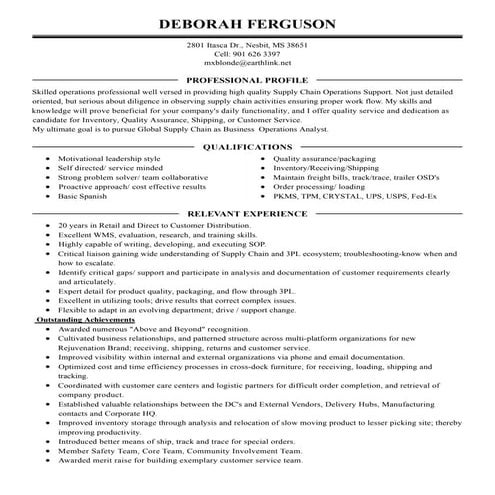 Deborah Ferguson Resume. 2016. | PDF