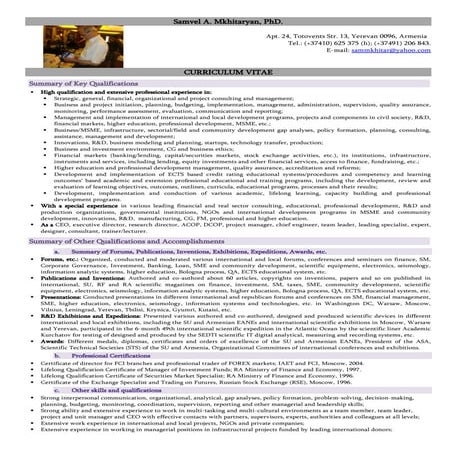 CV_Samvel Mkhitaryan_SAM_Det_Eng_Gen PM_06102016 | PDF