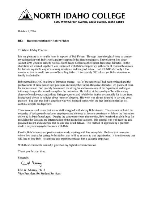 03 - Managing Director Recommendation Letter | PDF