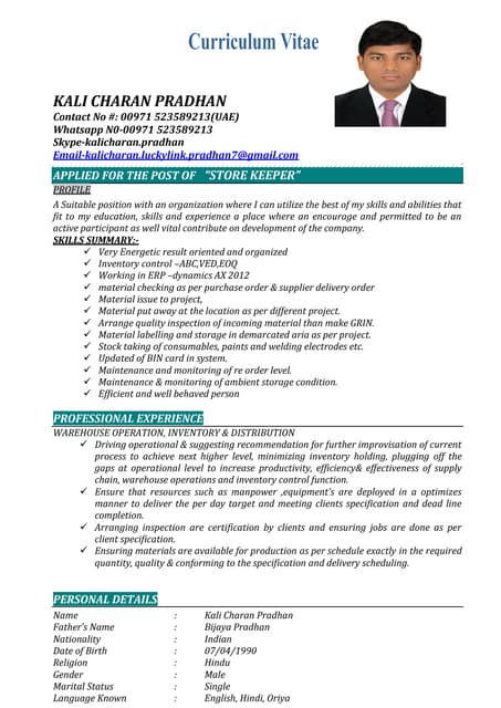 Store-Incharge-Resume | DOCX