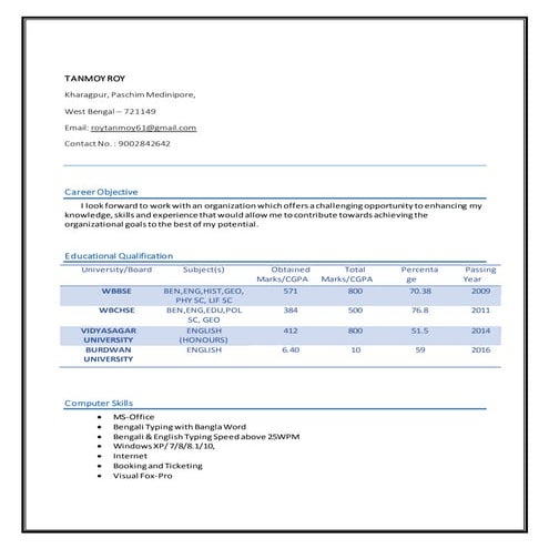 TR REsume | DOCX | Careers