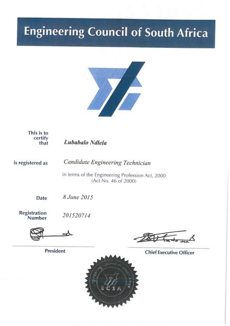 Master Artisan Certificate | PDF