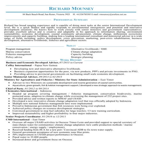 Richard Mounsey Resume 1 | PDF