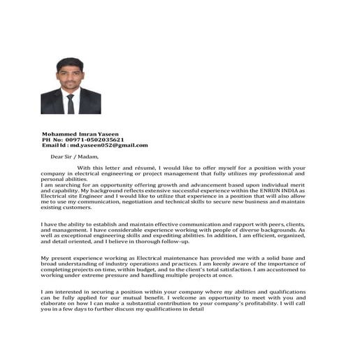 Junaid CV Elect | DOC
