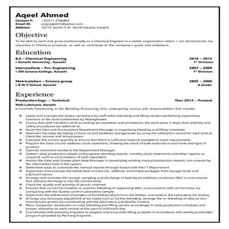 Engr. Aqeel C.V | PDF