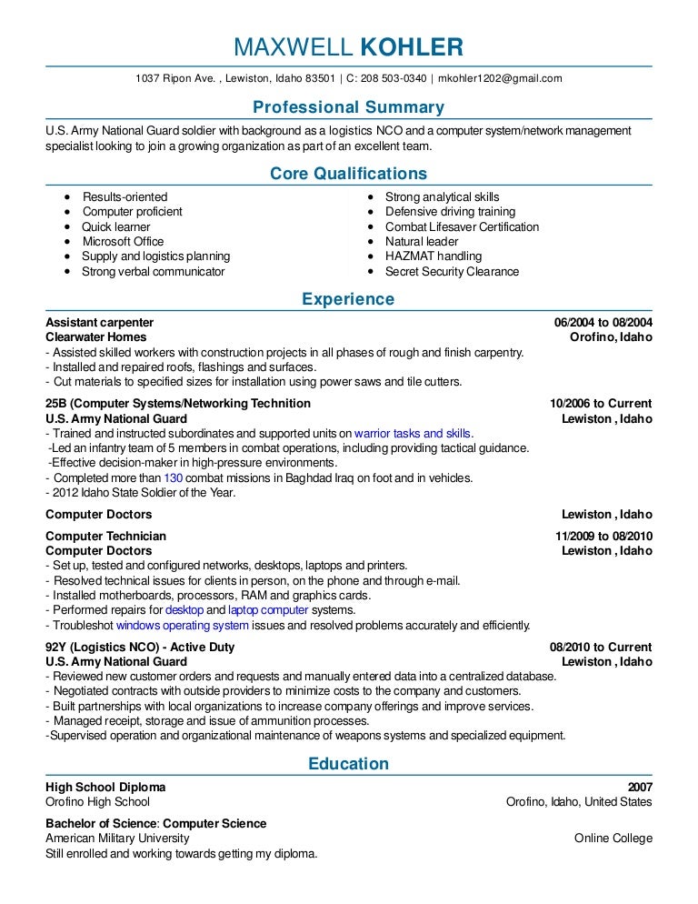 Maxwell Kohler Resume